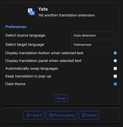 Yate Yet Another Translate Extension